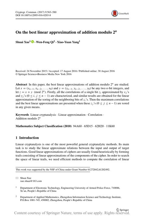 On The Best Linear Approximation Of Addition Modulo 2