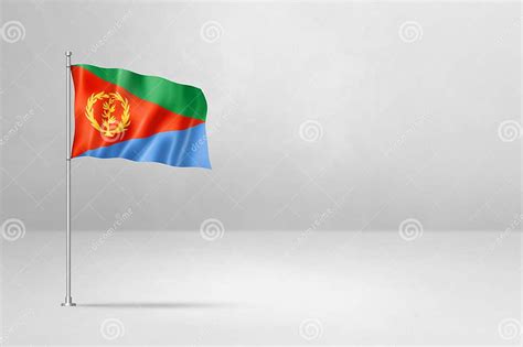 Eritrean Flag Isolated On White Concrete Wall Background Stock Illustration Illustration Of
