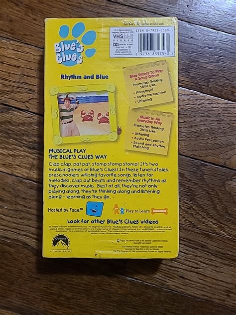 Blues Clues Rhythm And Blue Vhs 1999 For Sale Online Ebay