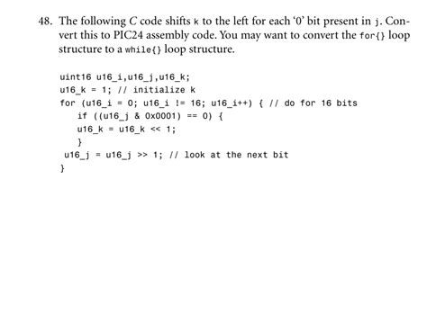 Solved The Following C ﻿code Shifts K ﻿to The Left For Each