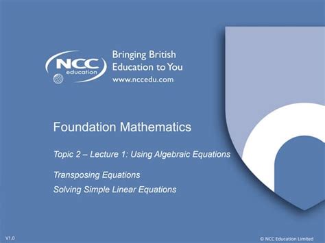 Using Algebraic Equations Transposing Equations Ppt