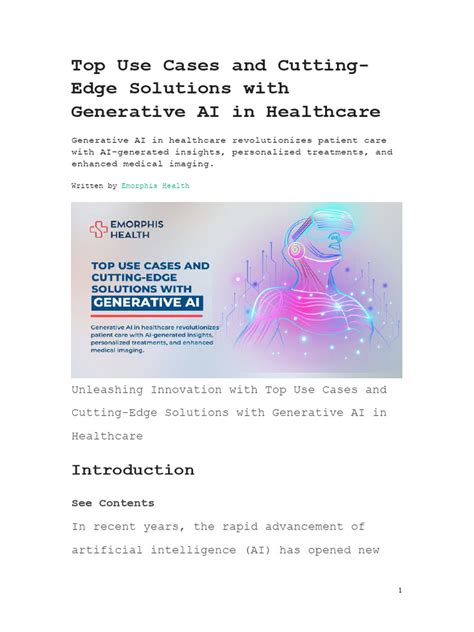 Top Use Cases And Cutting Edge Solutions With Generative Ai In