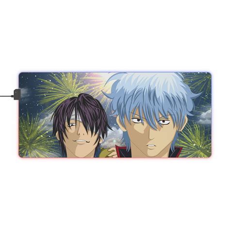 Gintama Gintoki Sakata Shinsuke Takasugi Rgb Led Mouse Pad Desk Mat