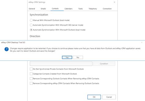 Automatic Contacts Synchronization Between Microsoft Outlook And Eway Crm Desktop
