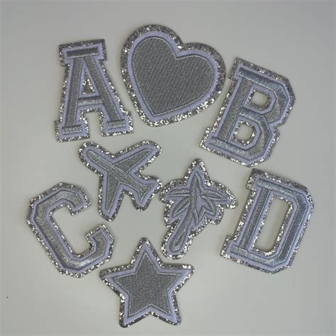 Varsity Glitter Patch Silver Coco And Shy