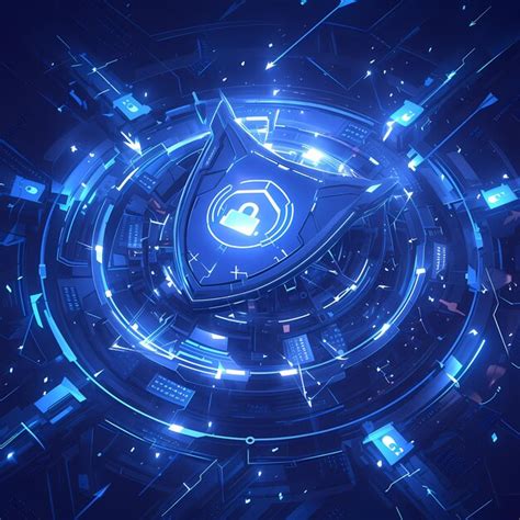 vibrant cybersecurity lock secure tech illustration premium ai
