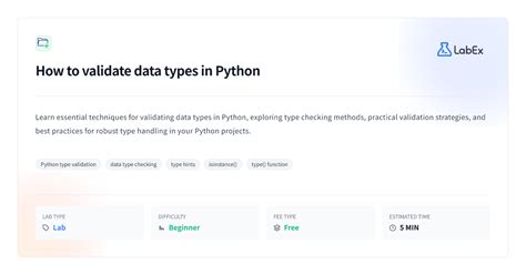 How To Validate Data Types In Python Labex