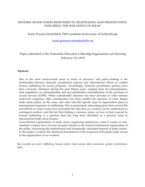 Operationalizing Ideas On Sex Workprostitution