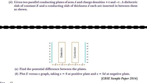 Ii Given Two Parallel Conducting Plates Of Area A And Charge Densities
