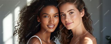 Premium Photo A Smiling Darkskinned Woman Next To A Lightskinned