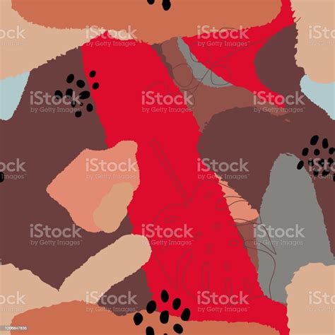 벡터의 기하학적 현대 모양 형태 와 꽃 요소와 추상 원활한 패턴 손으로 그린 질감 디자인 및 패키지 제품 E에 대한 추상 색상 패턴 질감 낙서 배경 0명에 대한 스톡 벡터