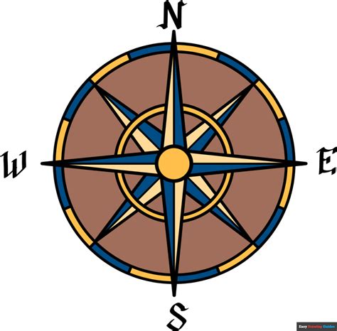 How To Draw A Compass Rose Feltmagnet 46 Off