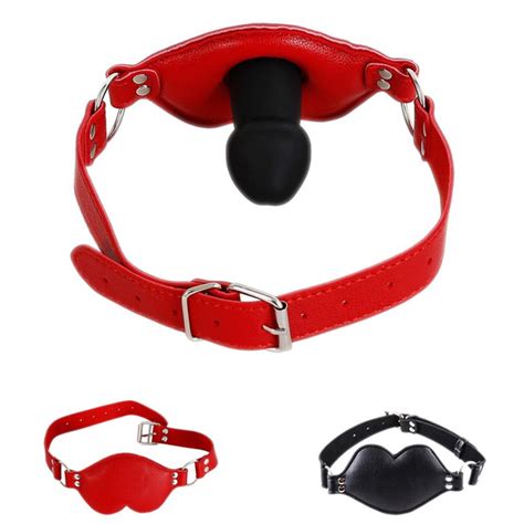 Open Mouth Gag Blackred Silicone Slave Ball Gag Sex Toys Adjustable