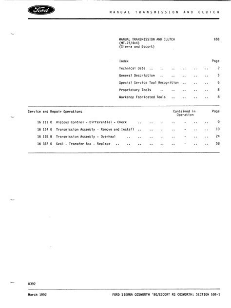 Manual Transmission And Clutch Mt75 4wd Pdf