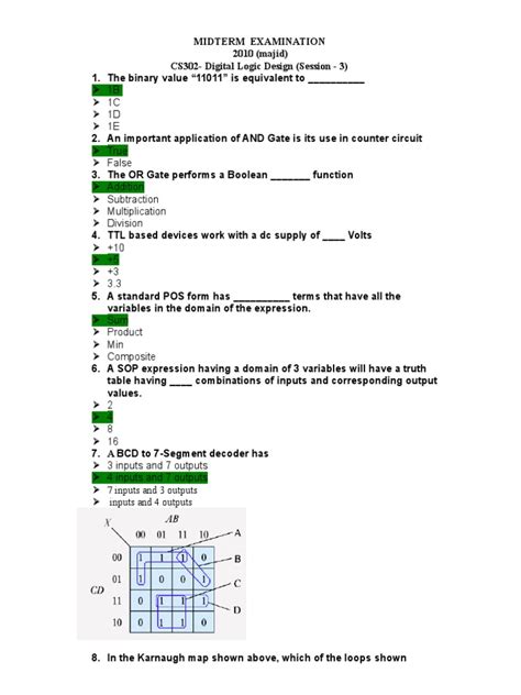 Cs302 2005 2010 Midterm Solved Mega File Pdf Logic Gate