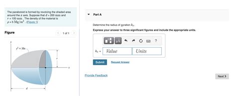 Solved The Paraboloid Is Formed By Revolving The Shaded Area