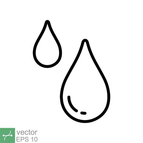 Water Drops Icon Simple Outline Style Drop Water Droplet Liquid