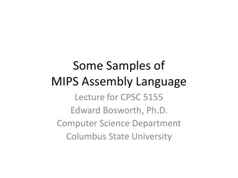 Some Samples Of Mips Assembly Language