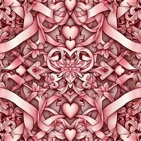Seamless Pink Ribbon Pattern Design And Pattern Design For Breast