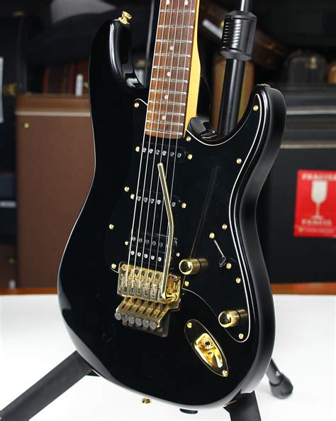 1989 Fender Japan Stratocaster Str 70 Super Strat Mij Black W Gold Ha