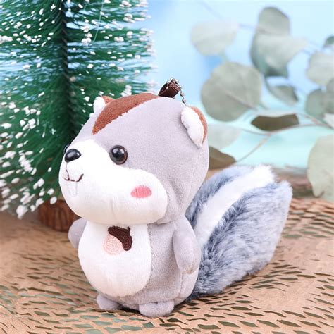 Mini Squirrel Plush Toy Decorations Oversized Tail Squirrel Ornament