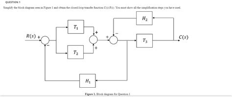 Solved Question 1 Simplify The Block Diagram Seen In Figure
