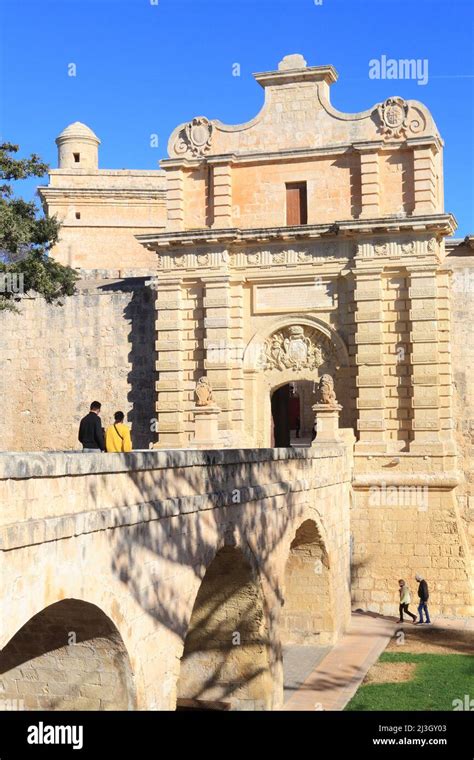Malta Mdina Main Gate Erected In The Fortifications In 1724 By French Architect Charles