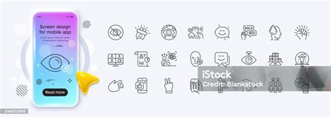 문제 스킨 하우스 보안 및 웹 앱용 스마일 채팅 라인 아이콘 픽토그램 아이콘입니다 전화 Mockup 그라데이션 화면 벡터 3차원 형태에 대한 스톡 벡터 아트 및 기타 이미지