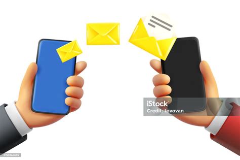 2대의 스마트폰으로 편지를 보내는 컨셉 3d 벡터 일러스트 레이 션 3차원 형태에 대한 스톡 벡터 아트 및 기타 이미지 3차원 형태 Brand Name Smart