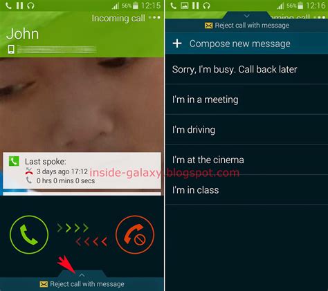 Inside Galaxy Samsung Galaxy S5 How To Use Reject Calls With Messages Feature In Android 442
