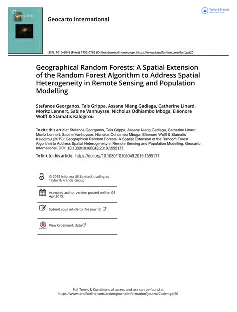 pdf geographical random forests a spatial extension of the random