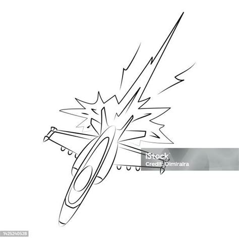 전투기 군용 비행기 만화 스타일로 그려진 초음속 속도로 전환하는 순간에 제트 항공기 공중 전투 속도에서 어려운 기동 스케치