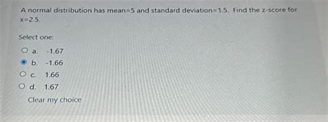 Solved A Normal Distribution Has Mean 5 And Standard
