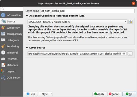 131 Raster Properties Dialog — Qgis Documentation Dokumentacja