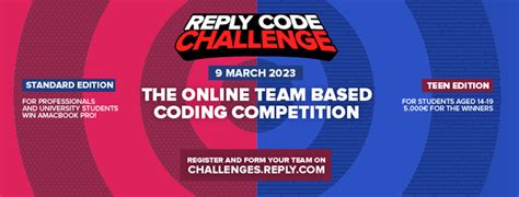 Reply Code Challenge 2023 — Teen And Standard Edition Codeforces