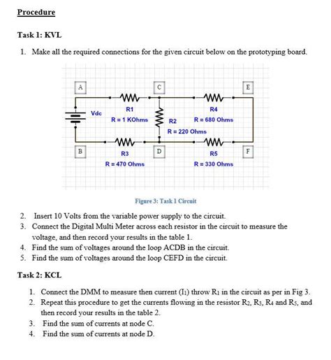 Solved Procedure Task KVL Make All The Required Chegg