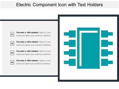 Electric Component Icon With Text Holders Ppt Powerpoint Presentation