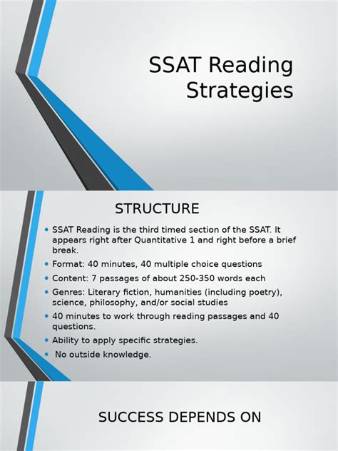 Ssat Reading Strategies Pdf Cognitive Science Cognition