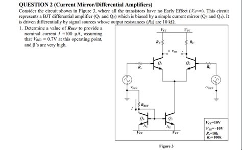 Current Mirror Differential Amplifier Schematic