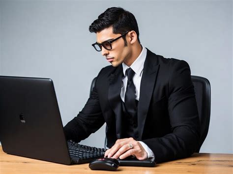 Premium AI Image Man Caucasian Computer Hacking Isolated Studio On White Backgroun