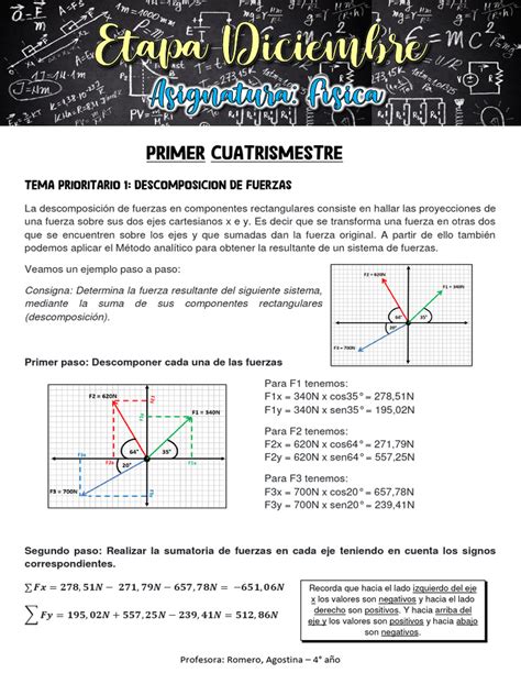 Descomposición De Fuerzas Y Tensión Pdf Tensión Física Fuerza