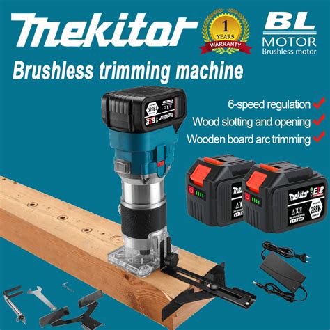 Mekitor router machine wood router trimmer cordless mesin router kayu 修边机 Shopee Malaysia
