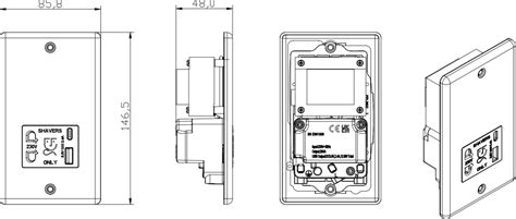 230v Shaver Socket With Dual Usb A C [5v Dc 2 4a Shared] Matt Black Ml Accessories