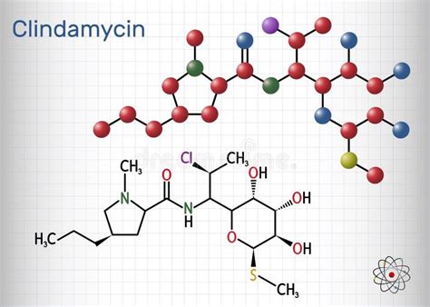 Clindamycin Molecule It Is Lincosamide Antibacterial Drug