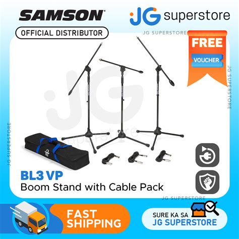 Samson Bl3 Vp Ultra Light Microphone Boom Stand And Cable 3 Pack For