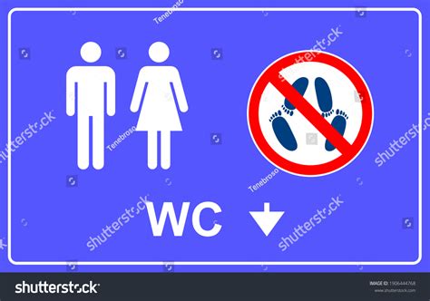 Bathroom Sign No Sex Direction Arrow Stock Illustration 1906444768