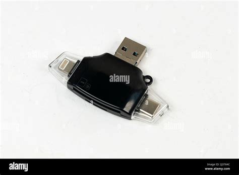 Micro Usb Device Isolated On White Background Smartphone Connection Tool Black Usb Device Top