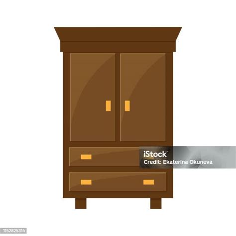 벡터 일러스트 레이 션의 옷장 플랫 아이콘입니다 현대 가정 및 사무용 가구의 요소입니다 전면 보기 0명에 대한 스톡 벡터 아트 및 기타 이미지 Istock