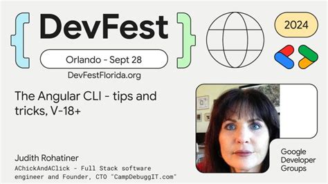 Learn Angular Cli With Judith Rohatiner At Devfest Devfest Florida 🌴🏖