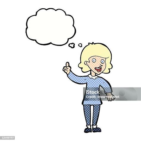 말풍선이 있는 아이디어가 떠오른 여성 만화 캐릭터 거친에 대한 스톡 벡터 아트 및 기타 이미지 거친 귀여운 그리기